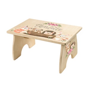 Woodland Step Stool for Kids, Toddler Step Stool With Name ...