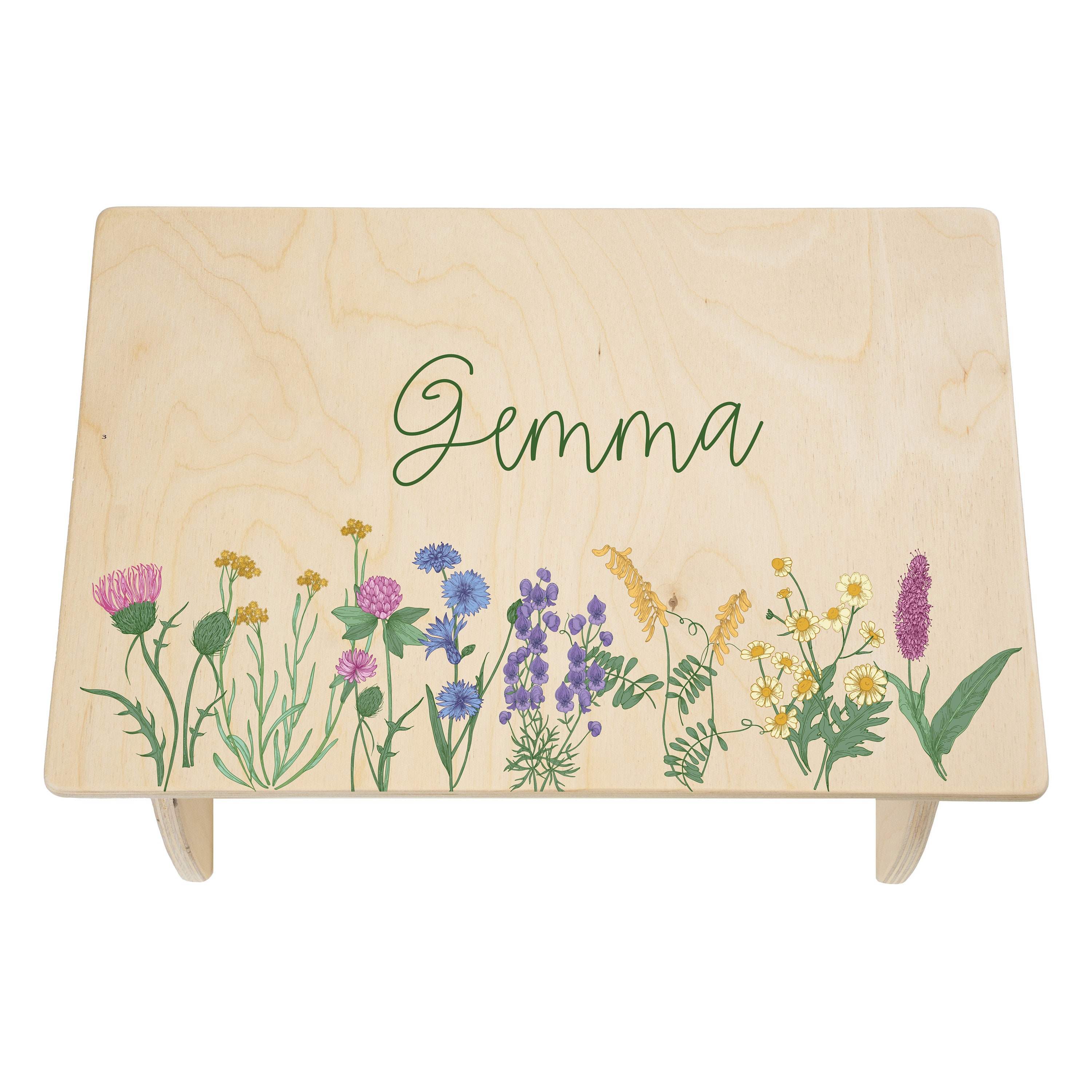 Toddler Step Stool, Floral Step Stool for Kids, Personalized Childrens ...