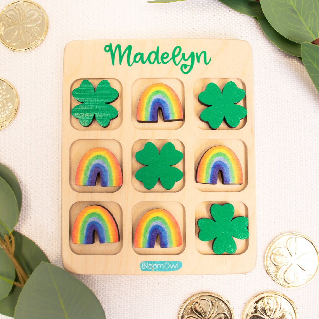 Tic Tac Toe St Patricks Day Gifts for Kids, St Pattys Day, Wooden Kids ...