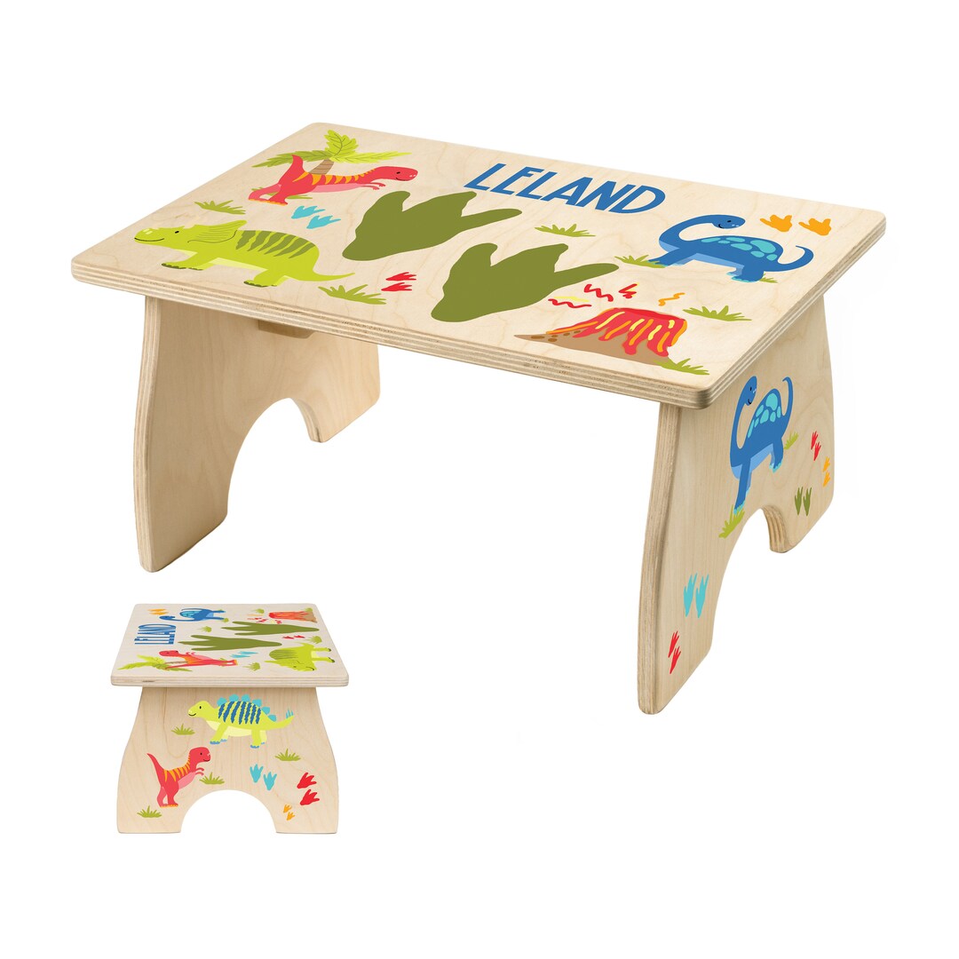 Dinosaur Step Stool for Kids, Wooden Toddler Step Stool, Easter Gift ...
