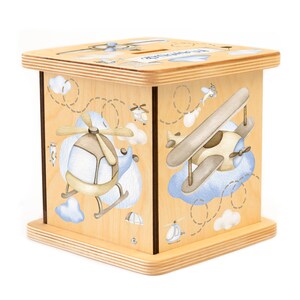 Airplane Piggy Bank for Kids, Personalized Gift, Wooden Bank for Boy ...