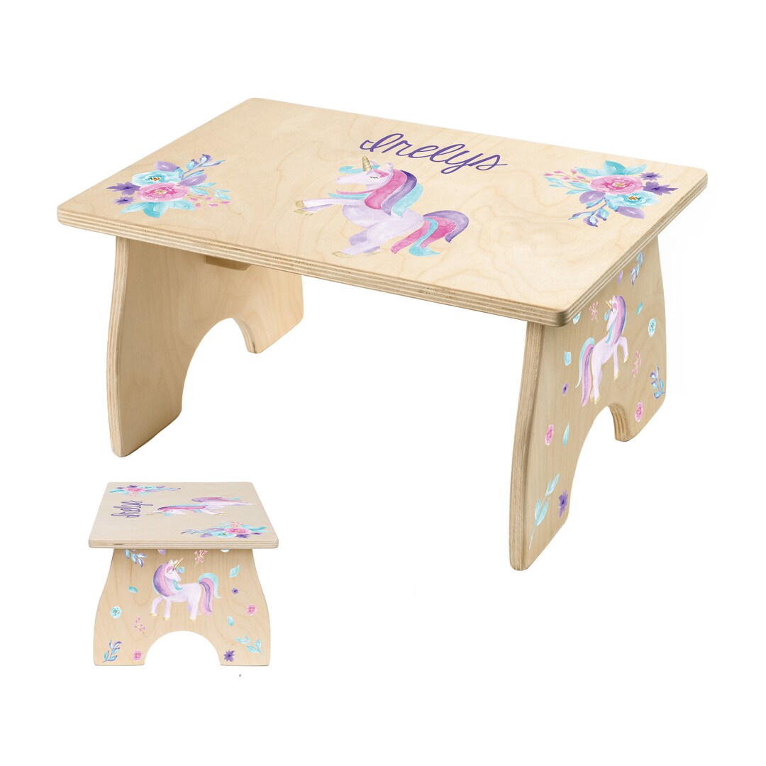 Unicorn Toddler Step Stool, Step Stool for Kids, Personalized Childrens ...