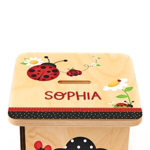 Ladybug Piggy Bank, Personalized Coin Bank, Christmas Gifts for Girls ...