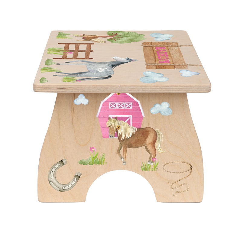 Horse Toddler Step Stool, Step Stool for Kids, Woodland Step Stool ...