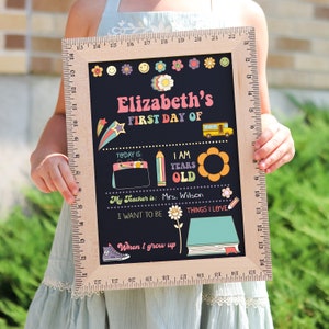 First Day of School Sign, Back to School Chalkboard, Reusable 1st Day ...
