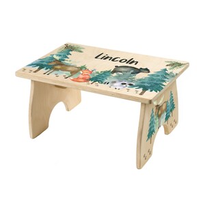 Woodland Toddler Step Stool, Step Stool for Kids, Personalized Step ...