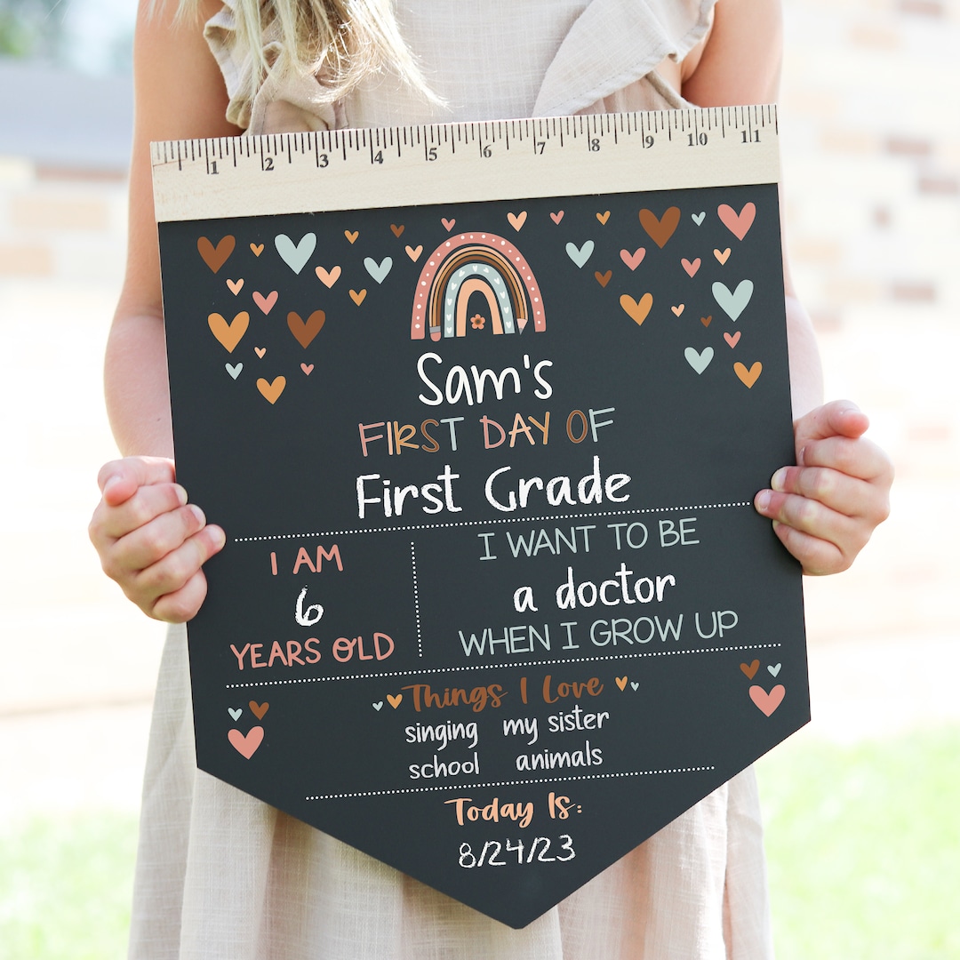 First Day of School Sign, Back to School Chalkboard, Reusable 1st Day ...