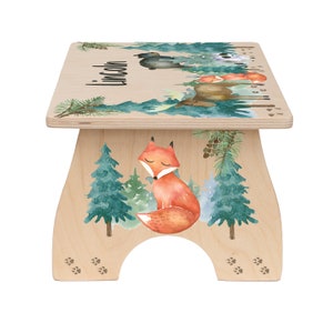 Woodland Toddler Step Stool, Step Stool for Kids, Personalized Step ...