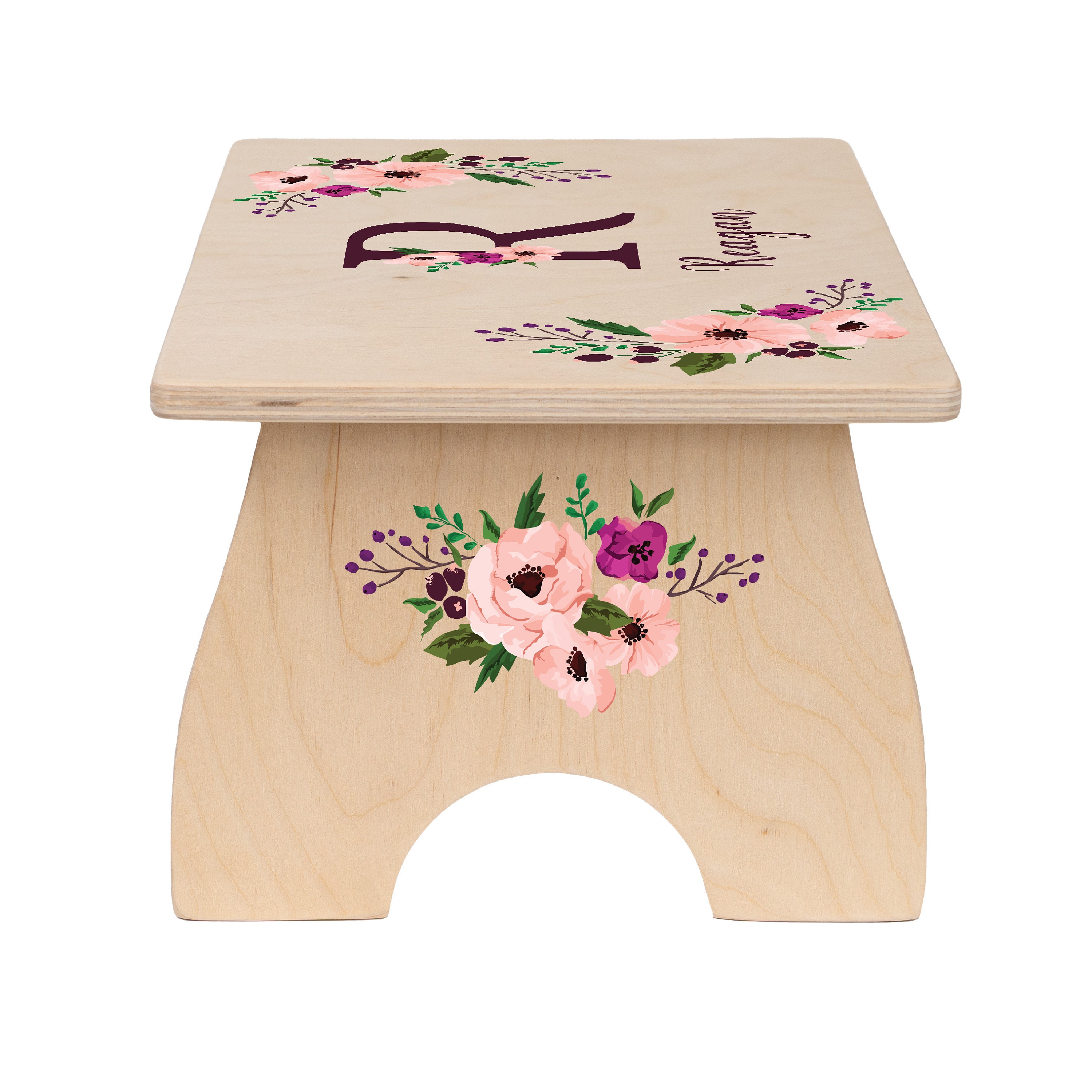 Toddler Step Stool, Floral Step Stool for Kids, Personalized Childrens ...
