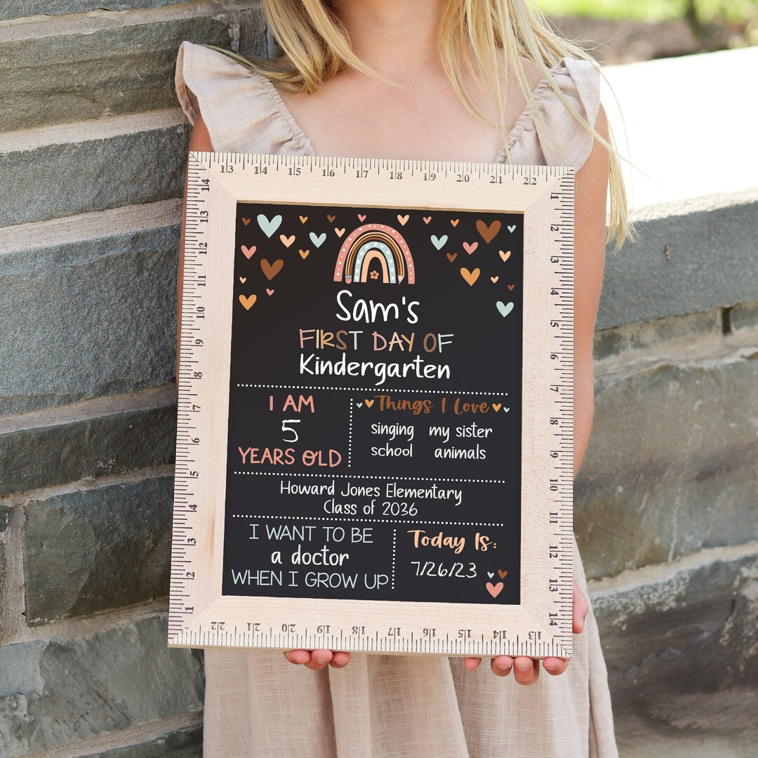 First Day of School Sign, Back to School Chalkboard, Reusable 1st Day ...