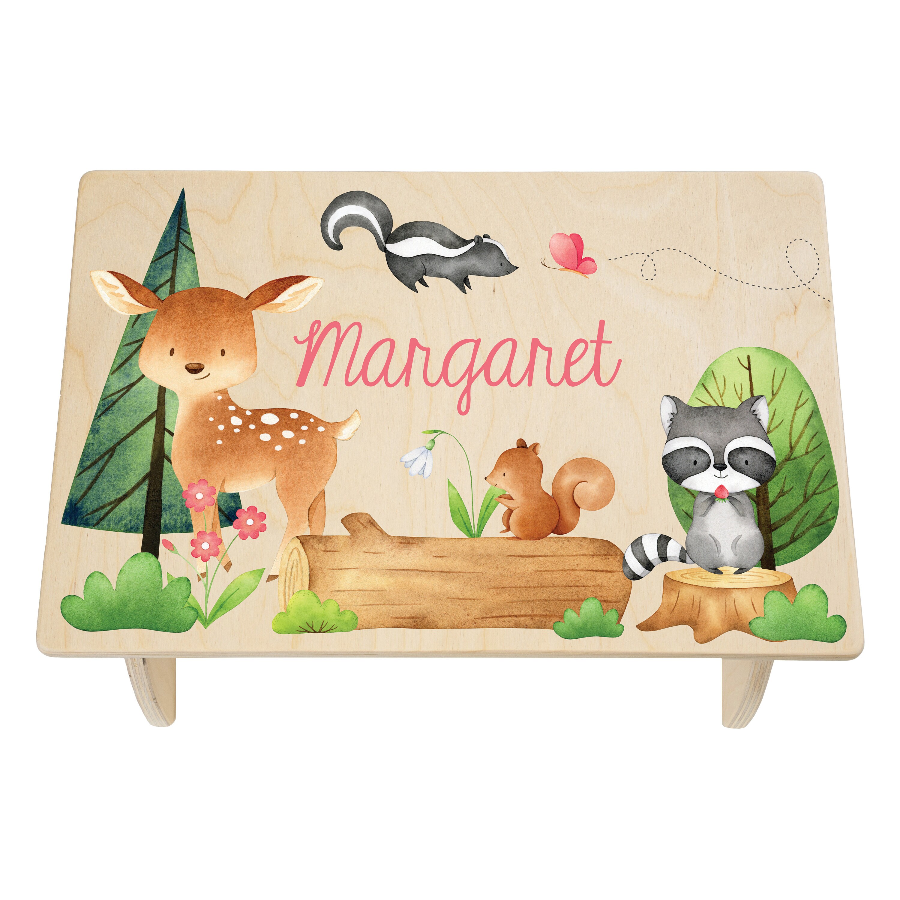 Woodland Toddler Step Stool, Step Stool for Girls, Easter Gift for Kids ...