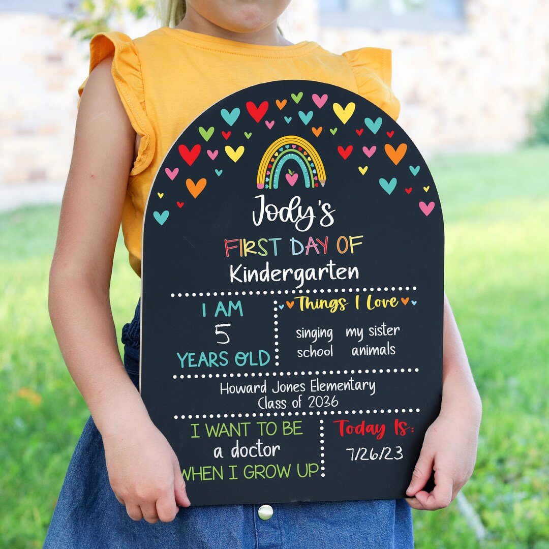 First Day of School Sign, Back to School Chalkboard, Reusable 1st Day ...