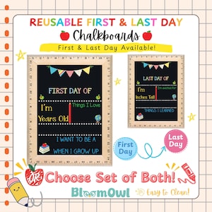 Last Day of School Chalkboard, Reusable Last Day of School Sign With ...