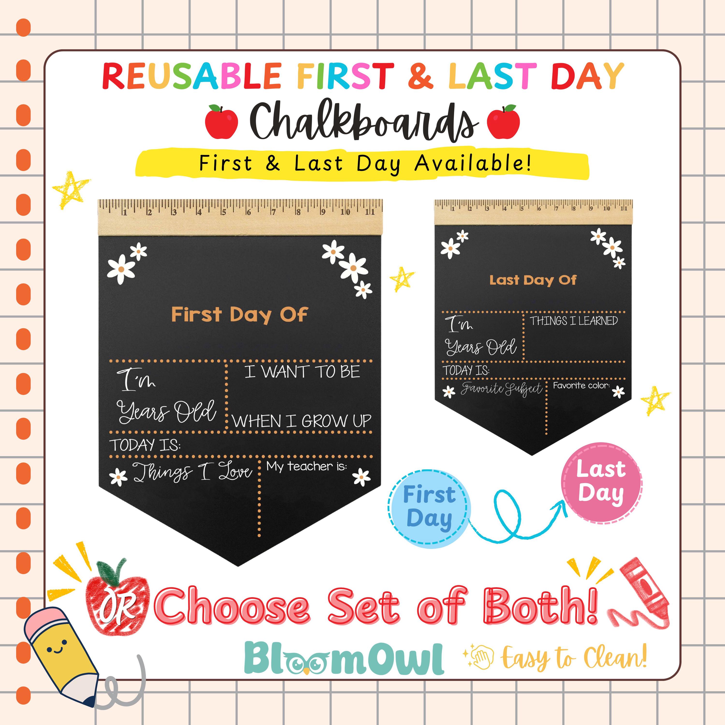First Day of School Sign, Back to School Chalkboard, Reusable 1st Day ...