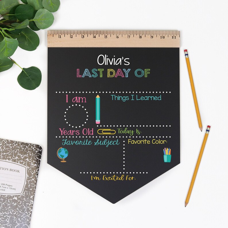Back to School Chalkboard, First Day of School Sign,reusable 1st Day ...