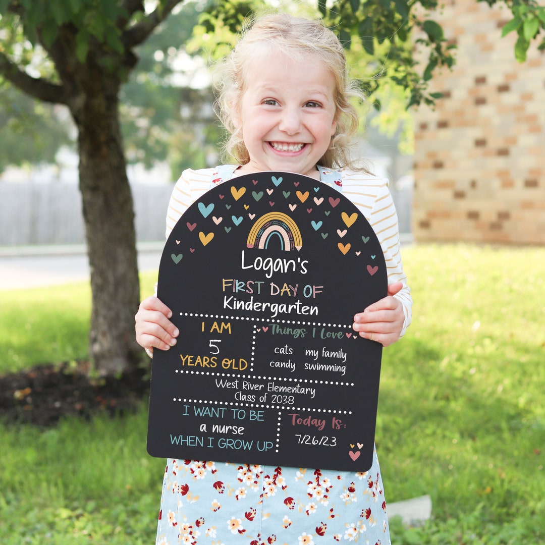 First Day of School Sign, Back to School Chalkboard, Reusable 1st Day ...