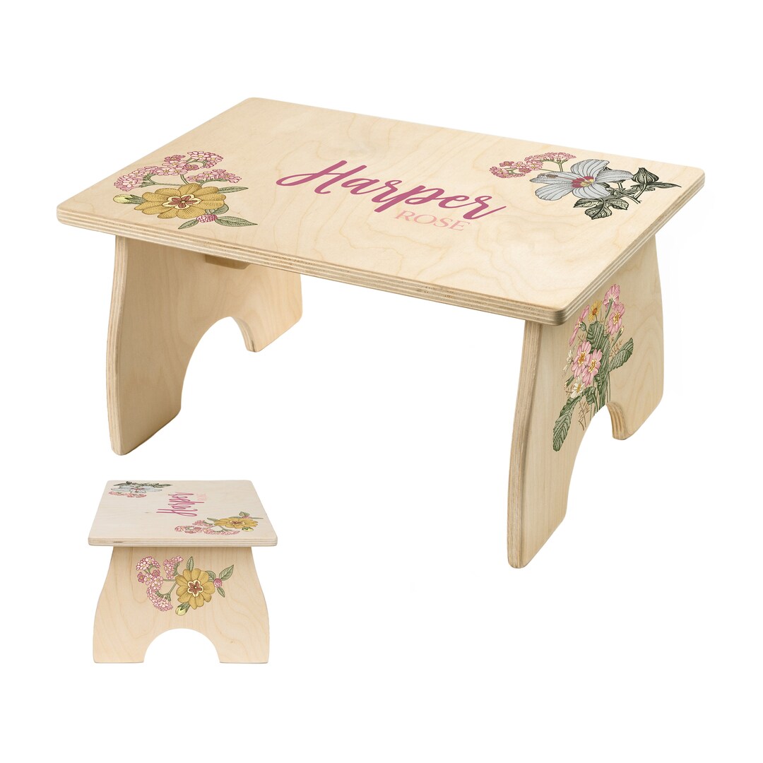 Vintage Floral Toddler Step Stool, Step Stool for Kids, Easter Gift for ...