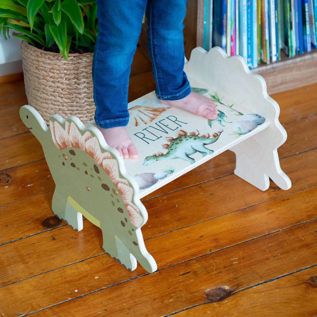 Dinosaur Toddler Step Stool, Easter Gift for Kids, Step Stool for Kids ...