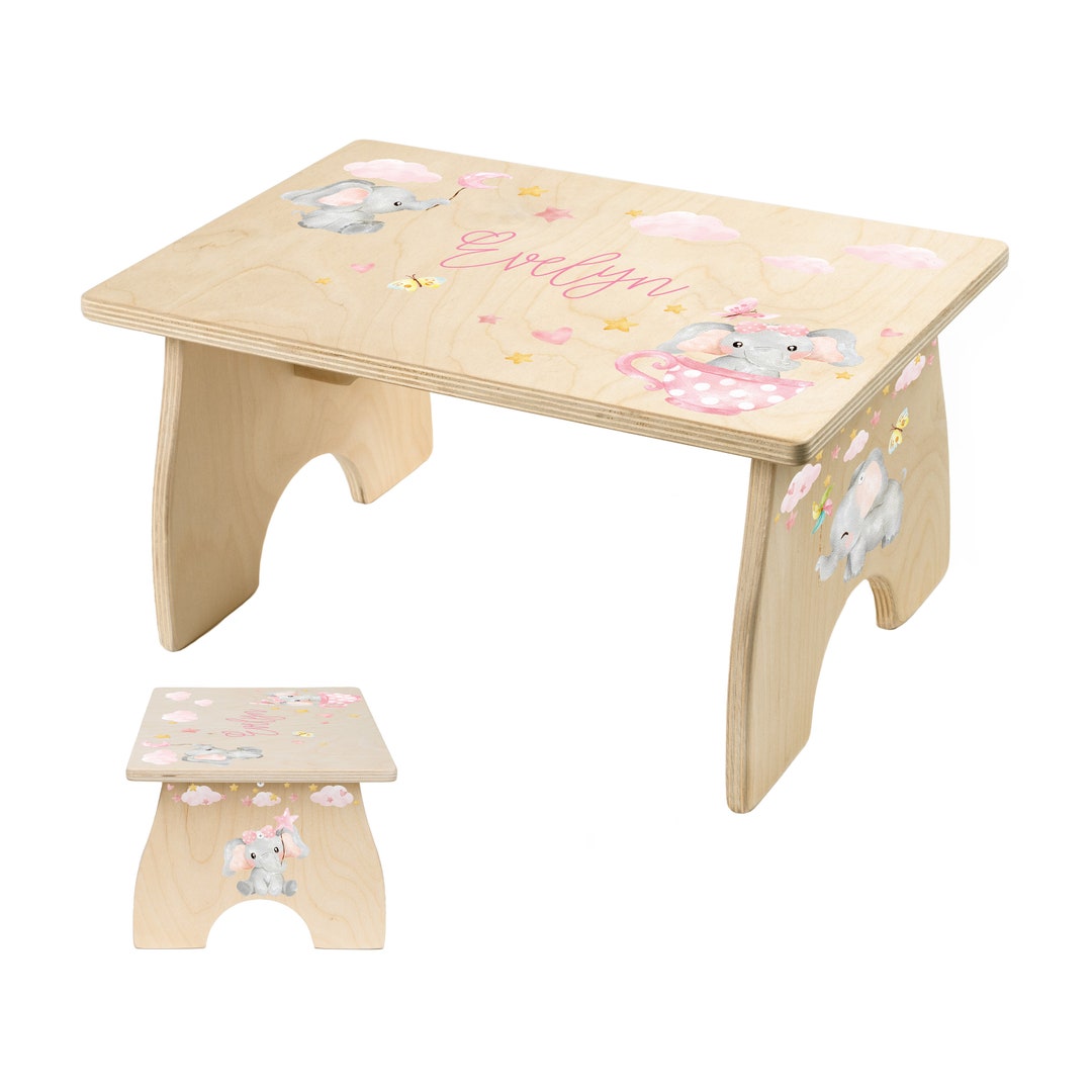 Elephant Step Stool for Kids, Toddler Step Stool, Personalized ...