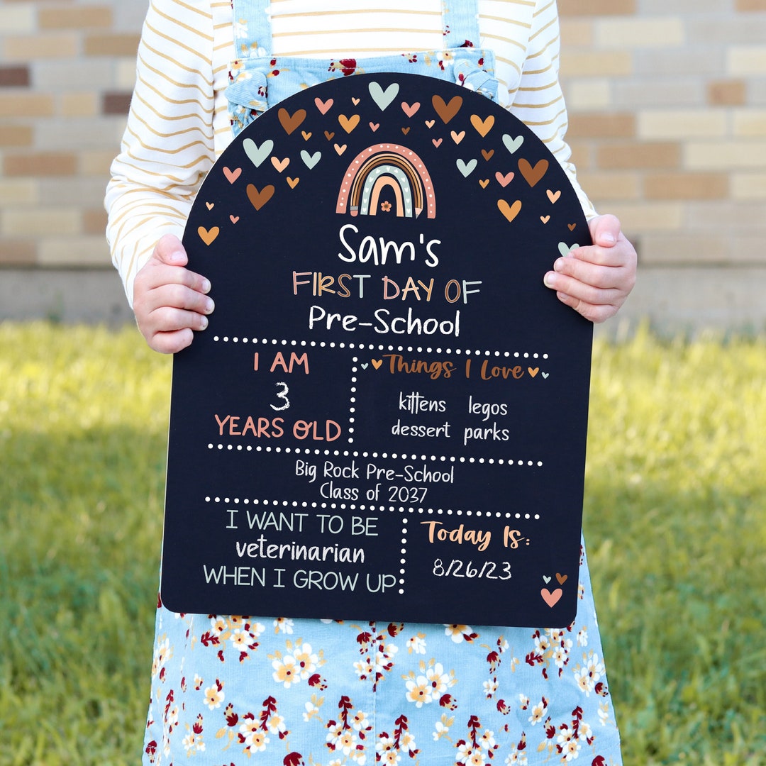 First Day of School Sign, Back to School Chalkboard, Reusable 1st Day ...