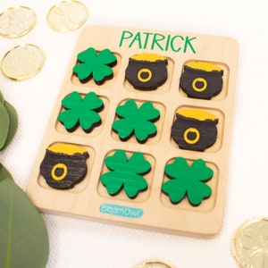 Tic Tac Toe St Patricks Day Gifts for Kids, St Pattys Day, Wooden Kids ...