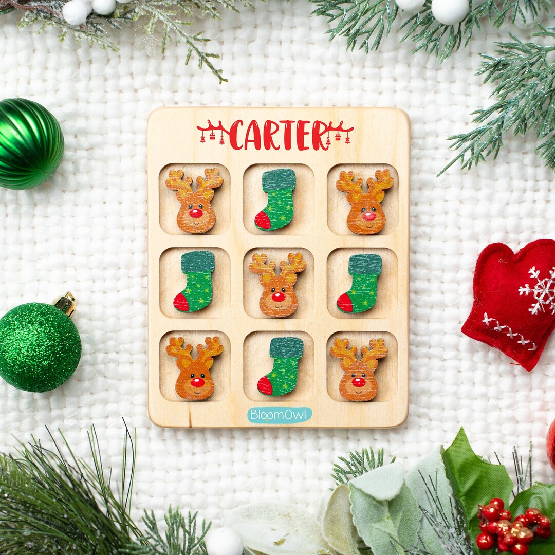 Christmas Tic Tac Toe, Stocking Stuffer for Kids, Gift From Elf ...