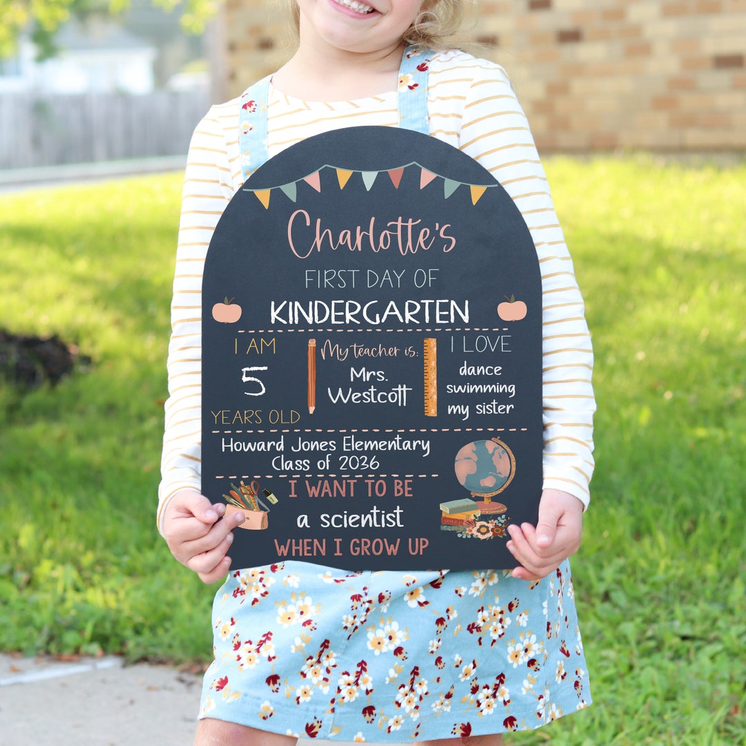 First Day of School Sign, Back to School Chalkboard, Reusable 1st Day ...