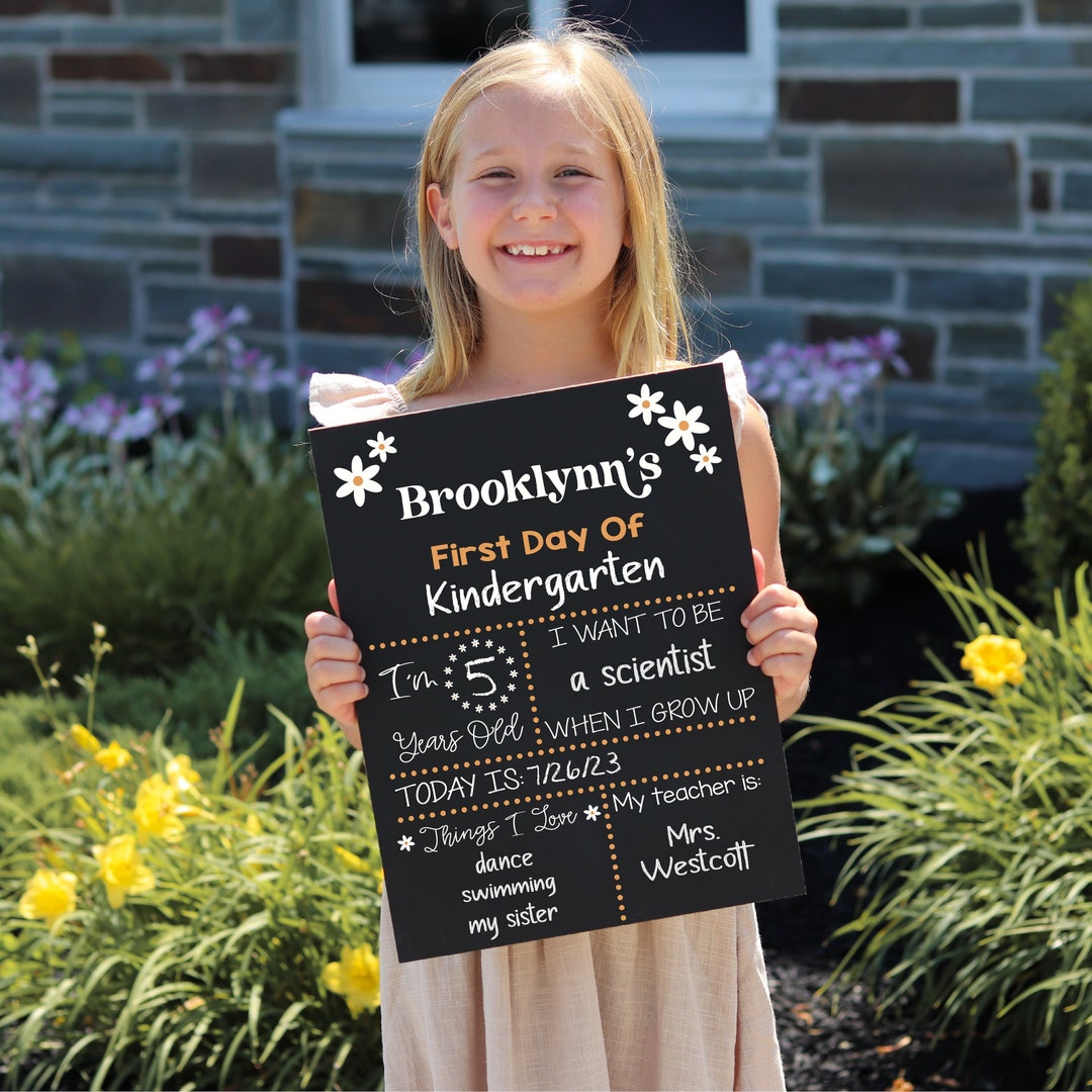 Back to School Chalkboard, First Day of School Sign,reusable 1st Day ...