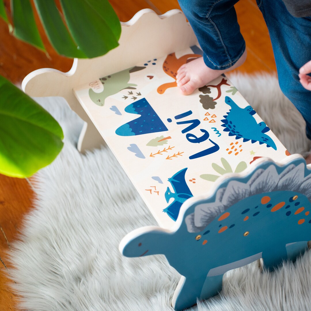 Dinosaur Step Stool for Kids, Toddler Step Stool, Personalized ...