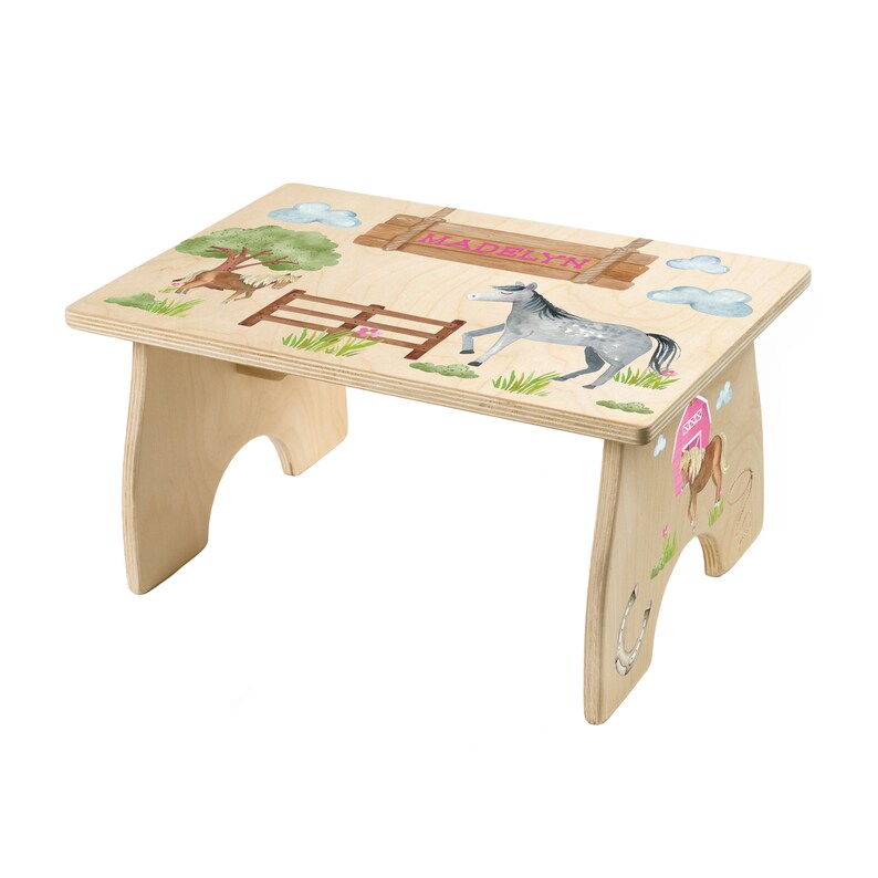 Horse Toddler Step Stool, Step Stool for Kids, Woodland Step Stool ...