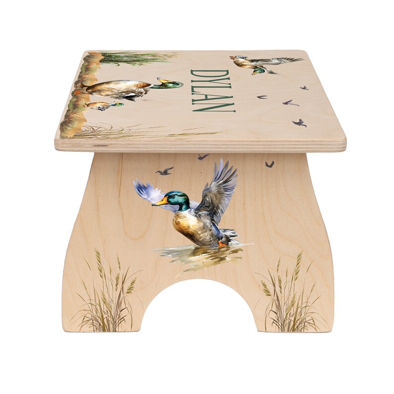 Toddler Step Stool, Mallard Duck Stool for Kids, Personalized Childrens Step Stool, Gift for Boy ...