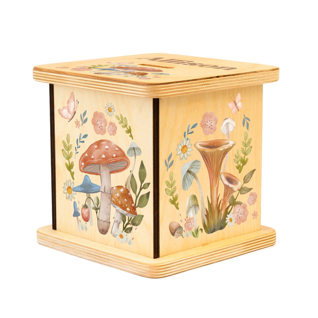 Floral Mushroom Piggy Bank for Kids, Easter Gift for Kids, Custom Coin ...