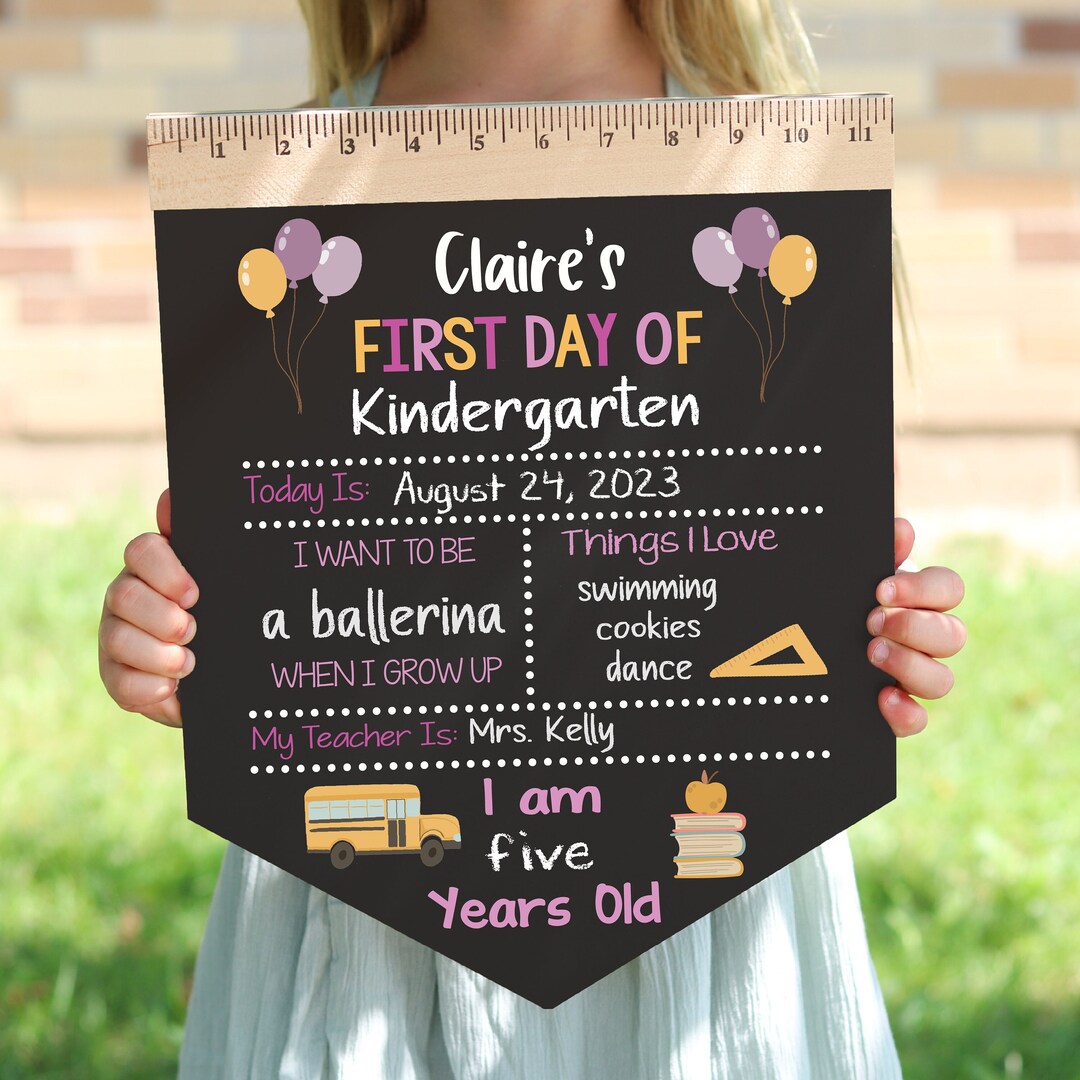 First Day of School Sign, Back to School Chalkboard, Reusable 1st Day ...