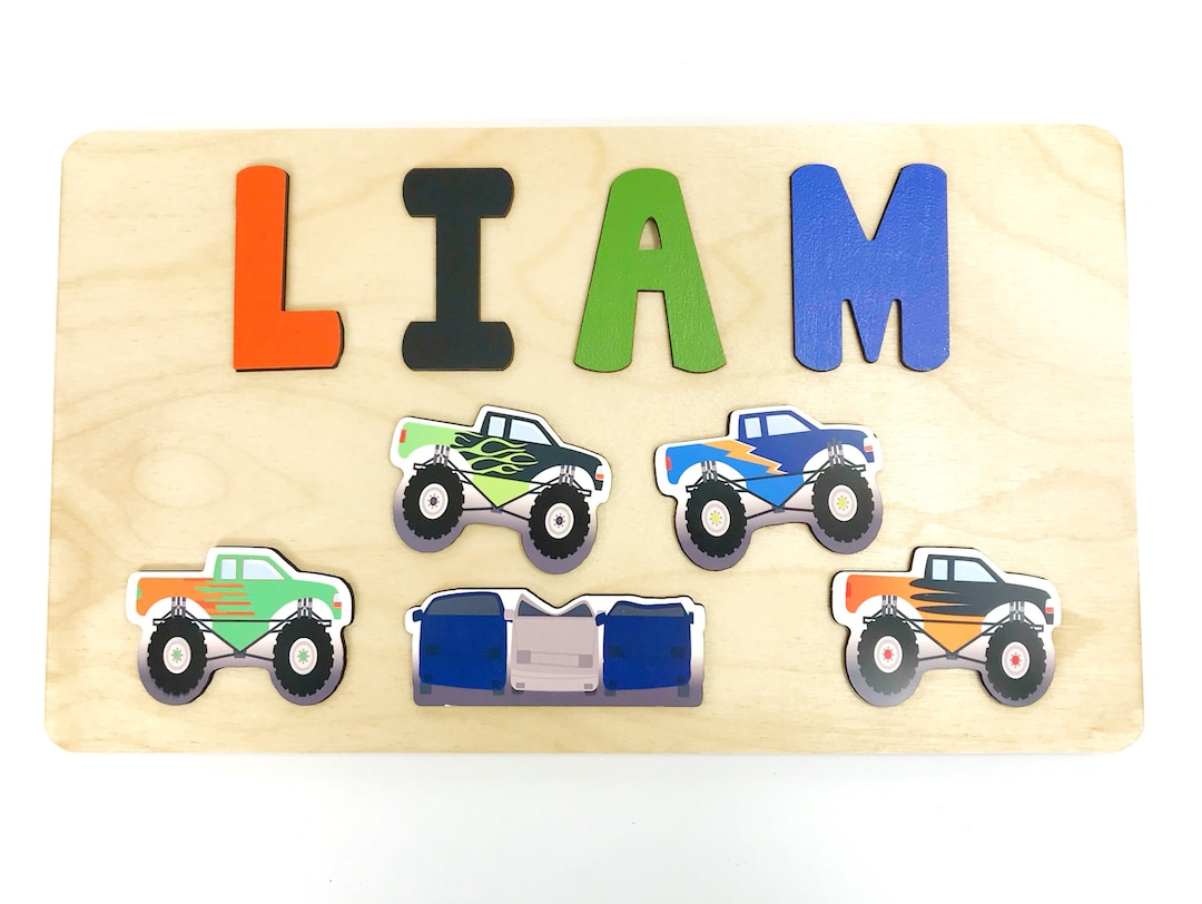Monster Truck Name Puzzle, Second Birthday, Easter Gifts for Boy ...