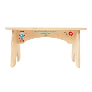 Robot Step Stool for Kids, Toddler Step Stool, Wooden Personalized ...