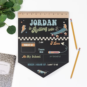 First Day of School Sign, Real Reusable First Day of School Chalkboard ...