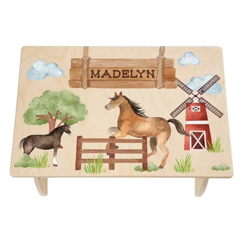 Horse Toddler Step Stool, Step Stool for Kids, Woodland Step Stool ...