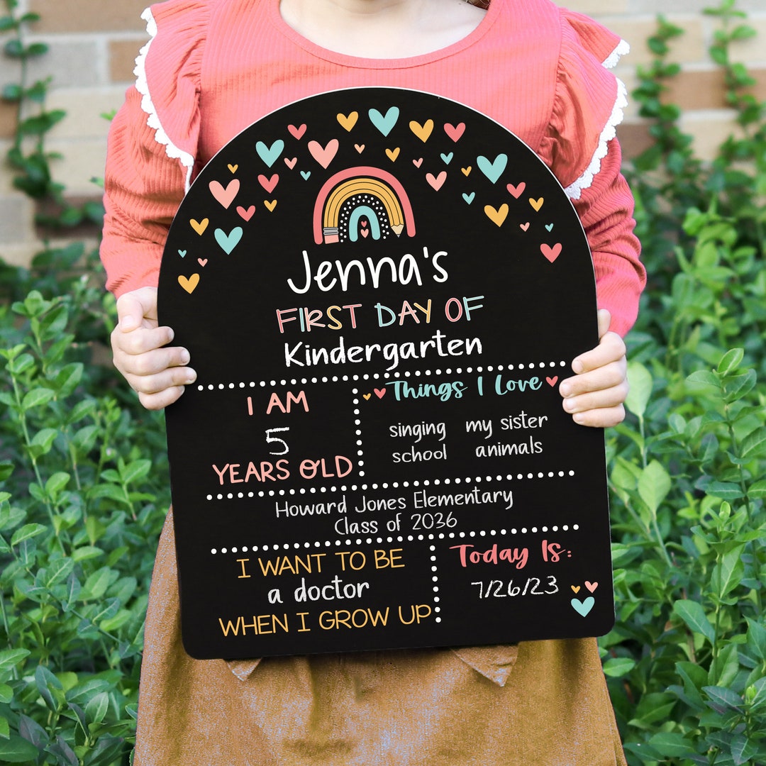 First Day of School Sign, Back to School Chalkboard, Reusable 1st Day ...