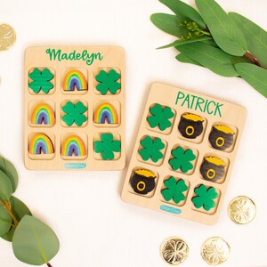Tic Tac Toe St Patricks Day Gifts for Kids, St Pattys Day, Wooden Kids ...