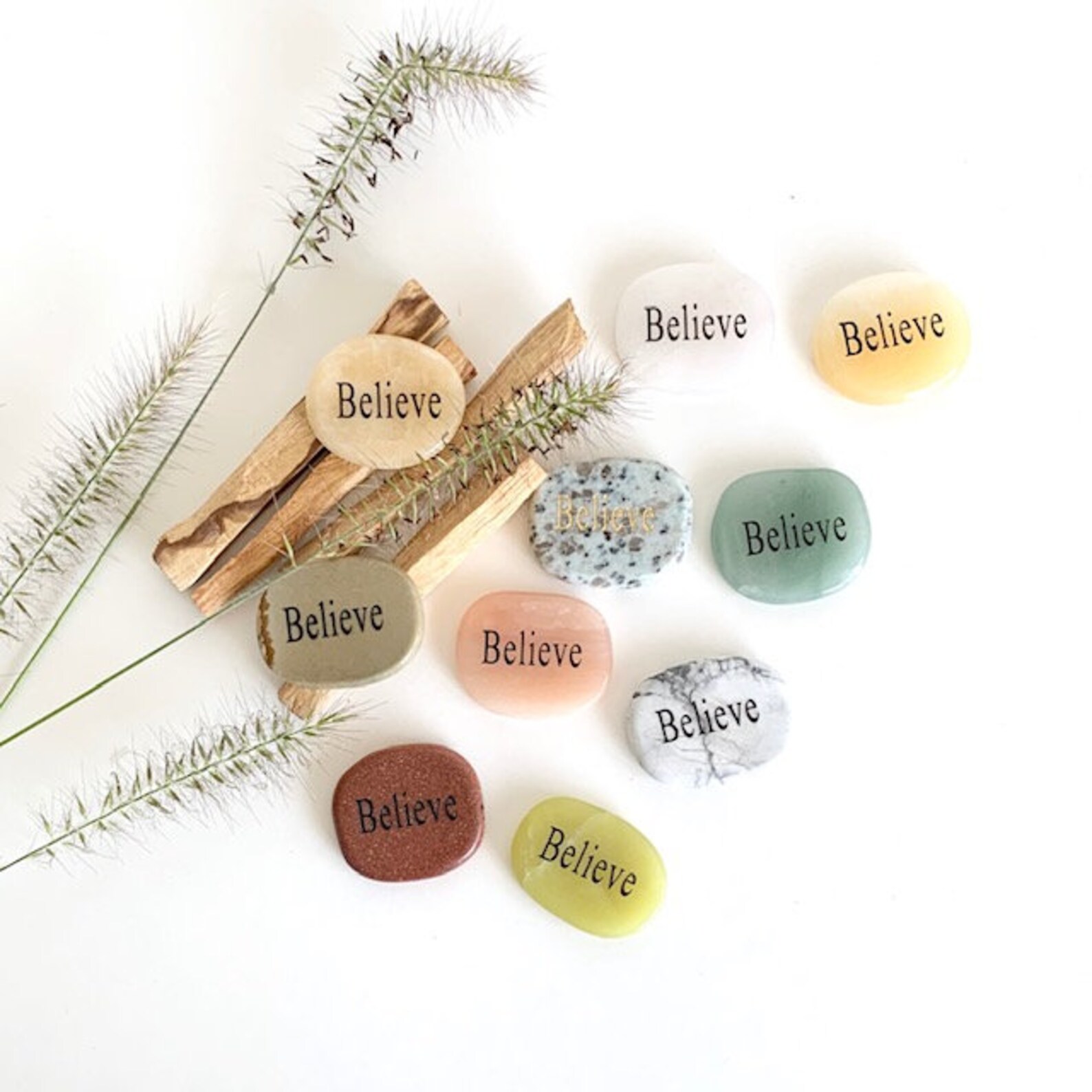 Believe Gemstone Affirmation Stones Intention Stones Healing | Etsy