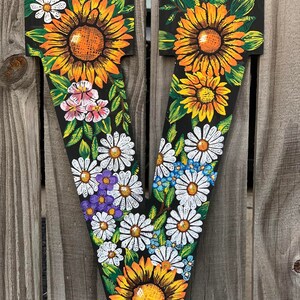 Colorful Hand Painted Wooden Letter With Your Choice of Design ...