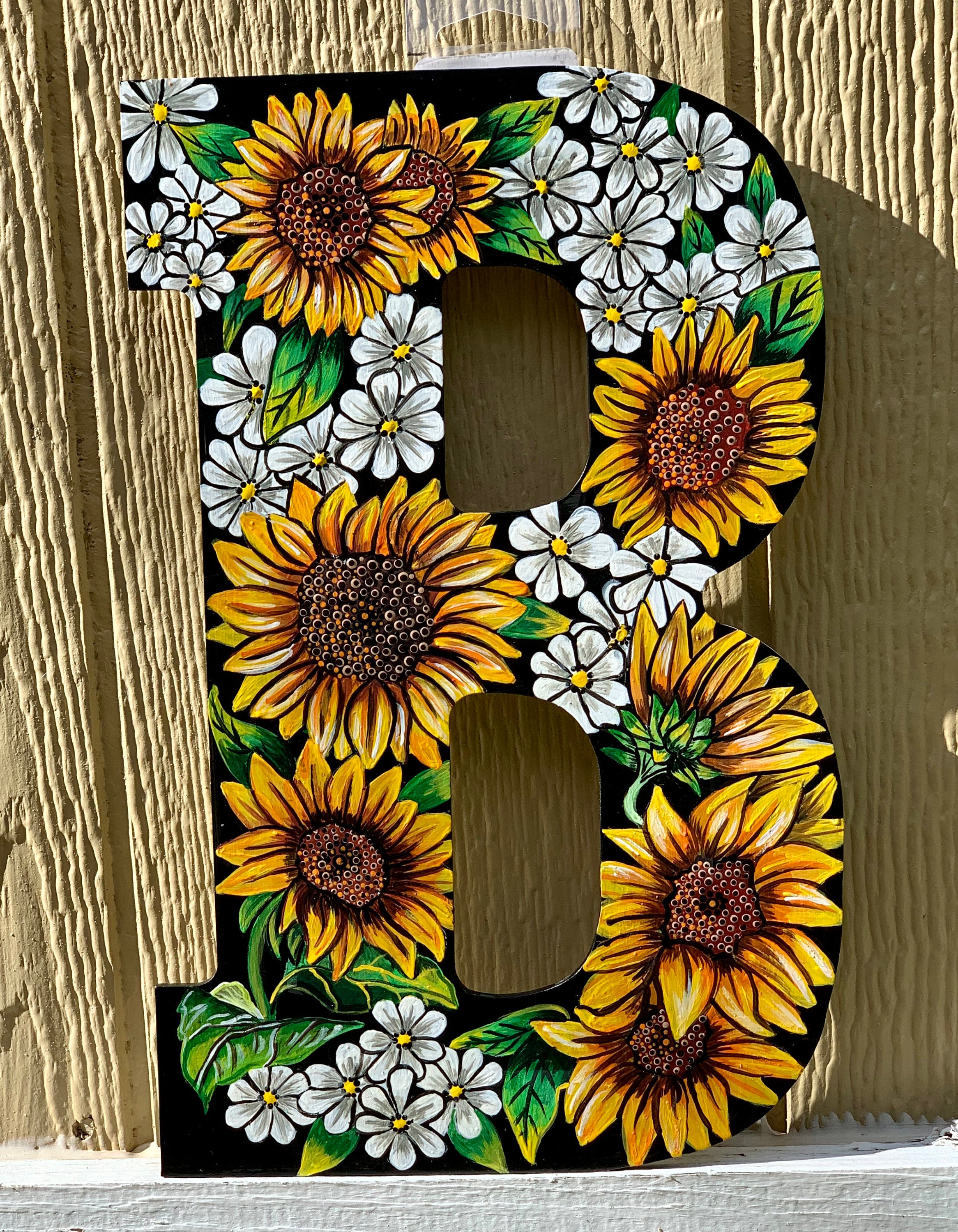 Colorful Hand Painted Wooden Letter With Your Choice of Design ...