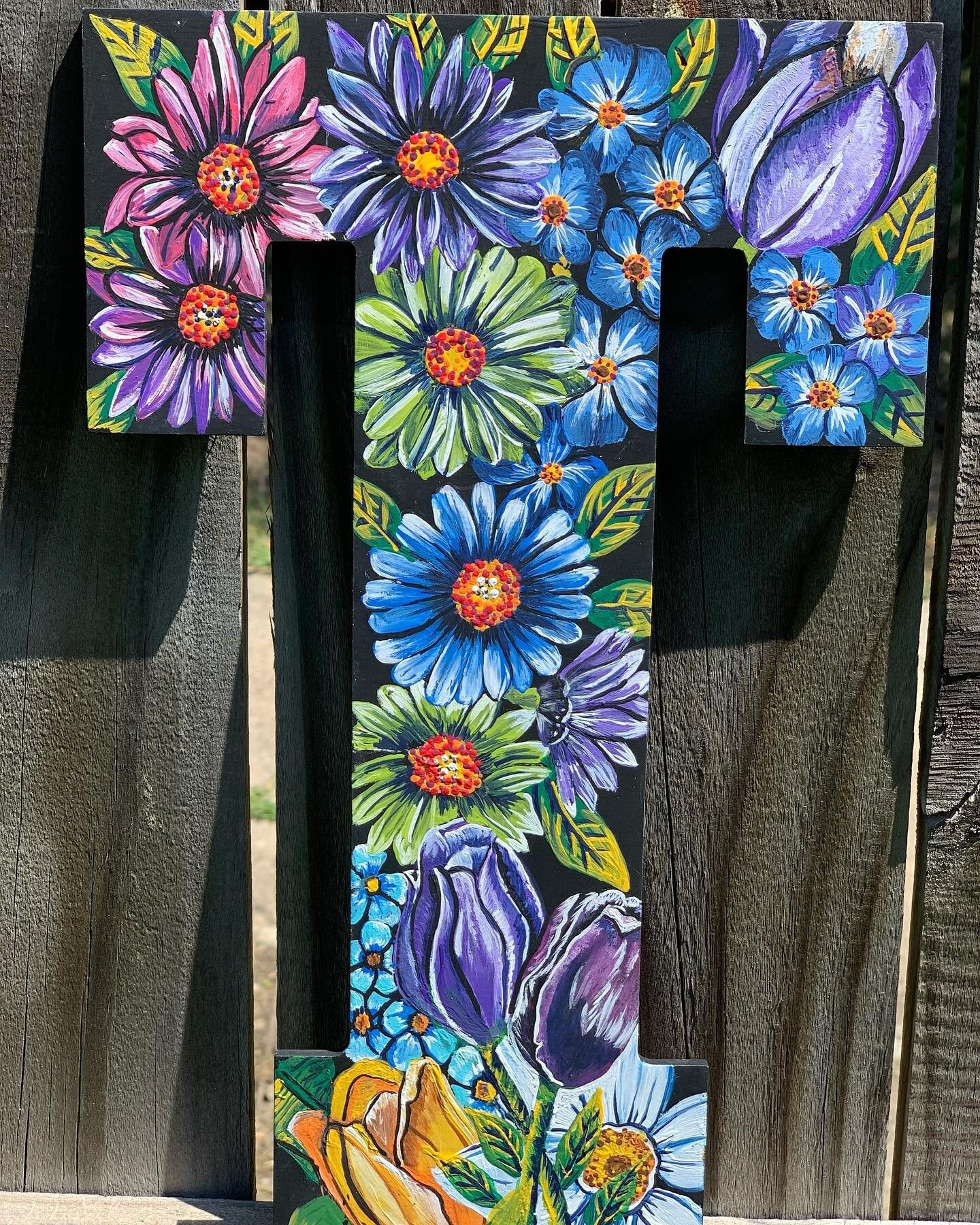 Colorful Hand Painted Wooden Letter With Your Choice of Design ...