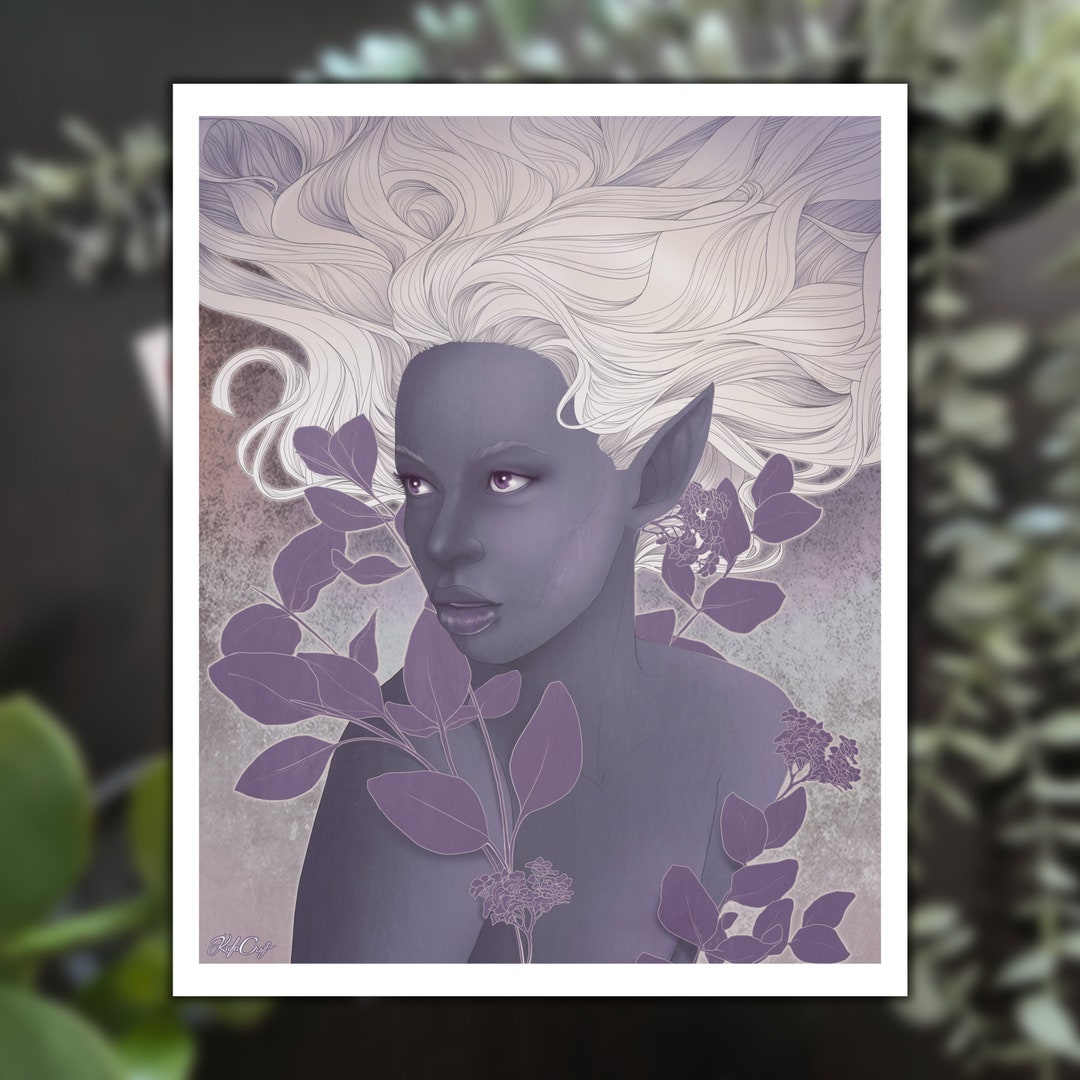 D&D Drow Woman, Dark Elf, Portrait of Dark Elf Woman - Etsy