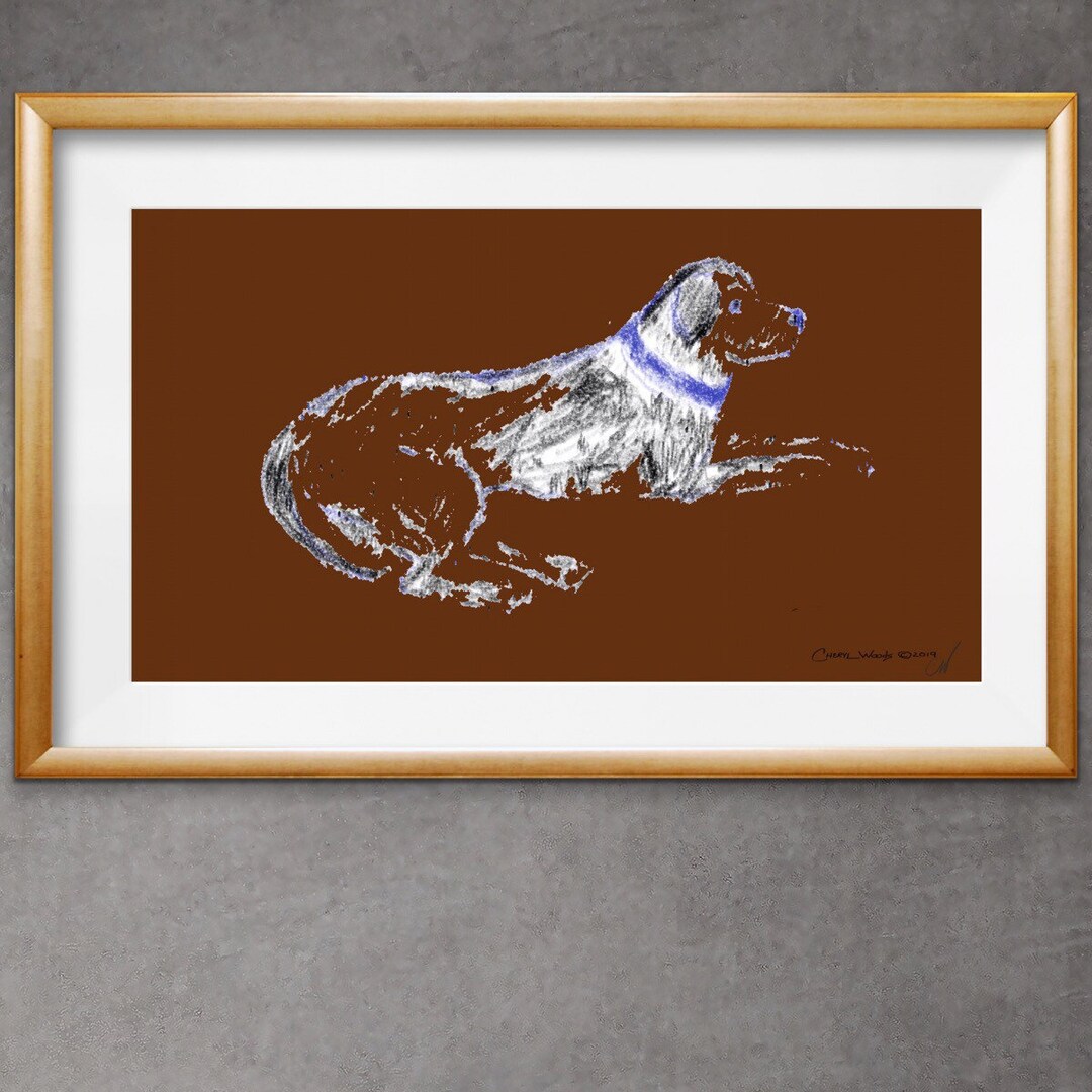Black Dog Abstract Labrador Print Dog Wall Print Printable - Etsy España