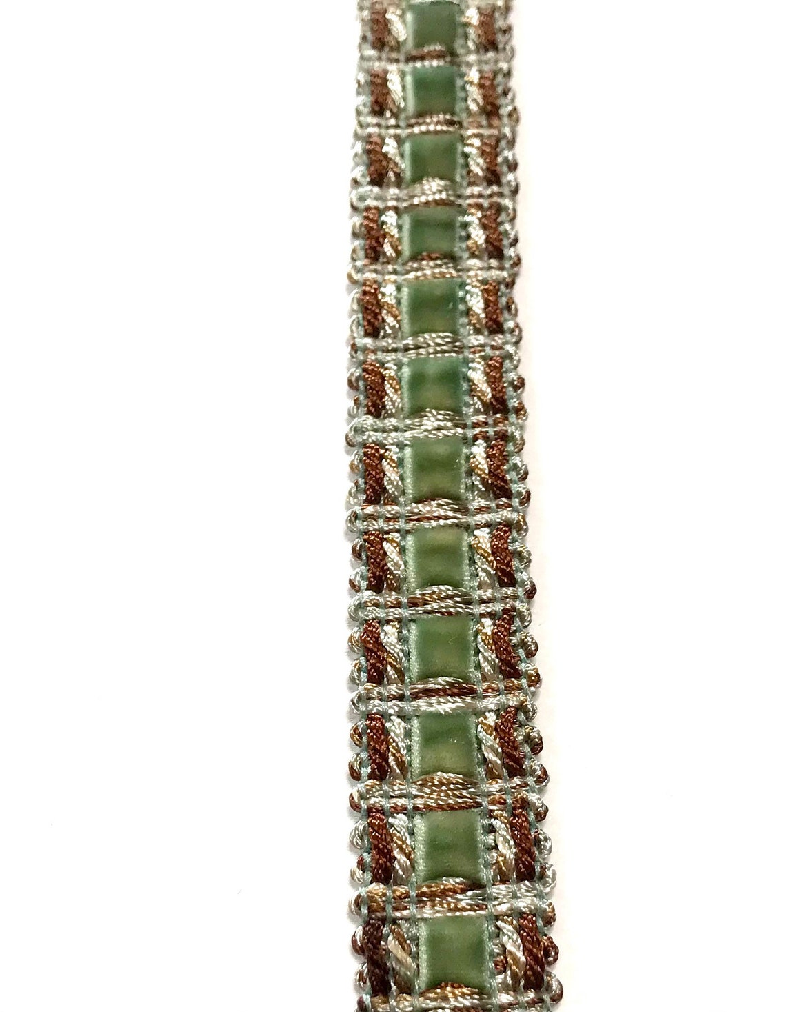 3/4 Velvet Trim Gimp Light Blue and Brown for Embellishing Pillows ...