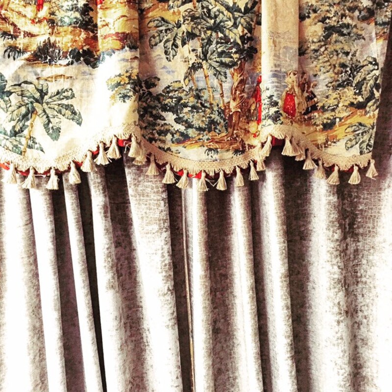 Red Toile Valance - Etsy