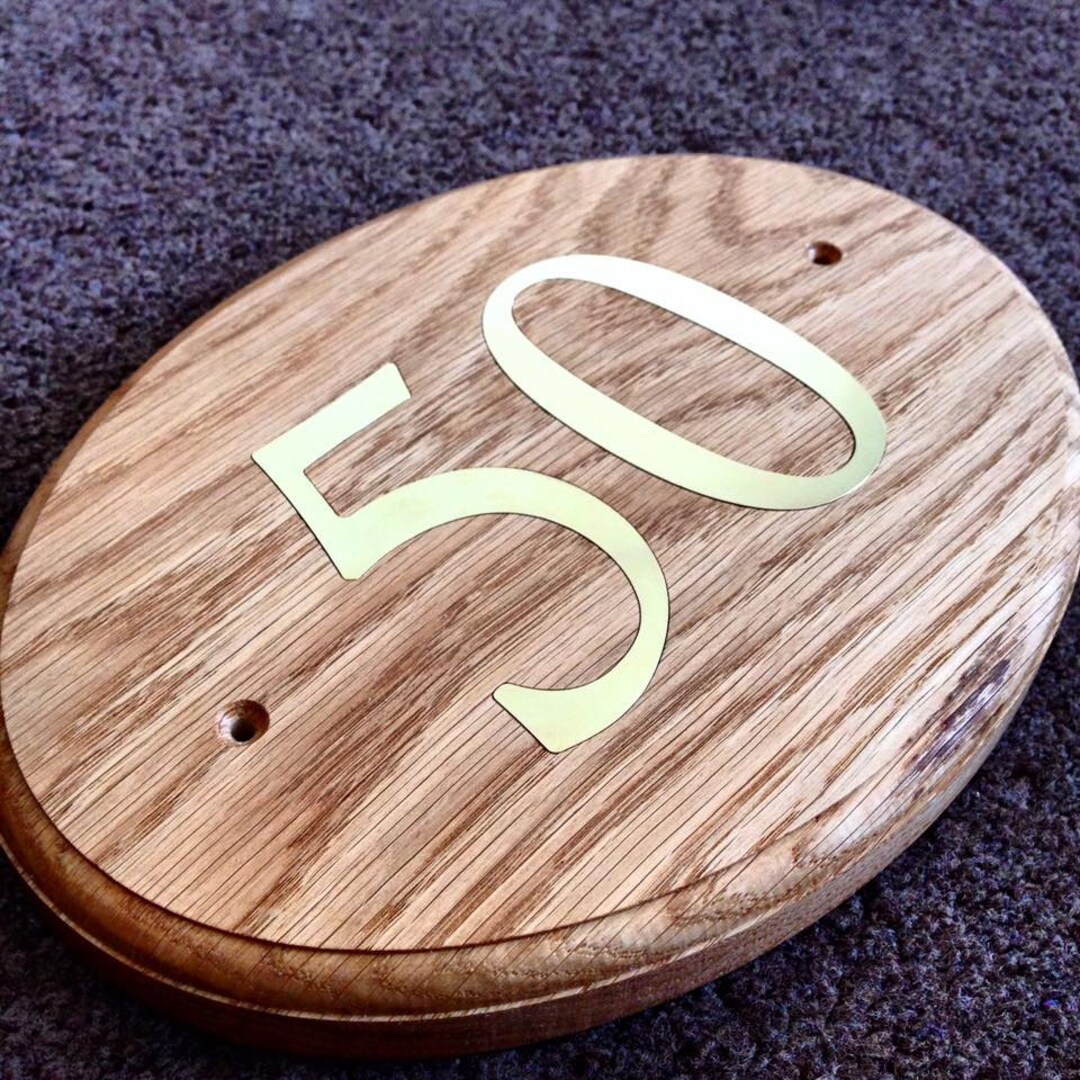 Brass Inlay Oak Sign - Etsy