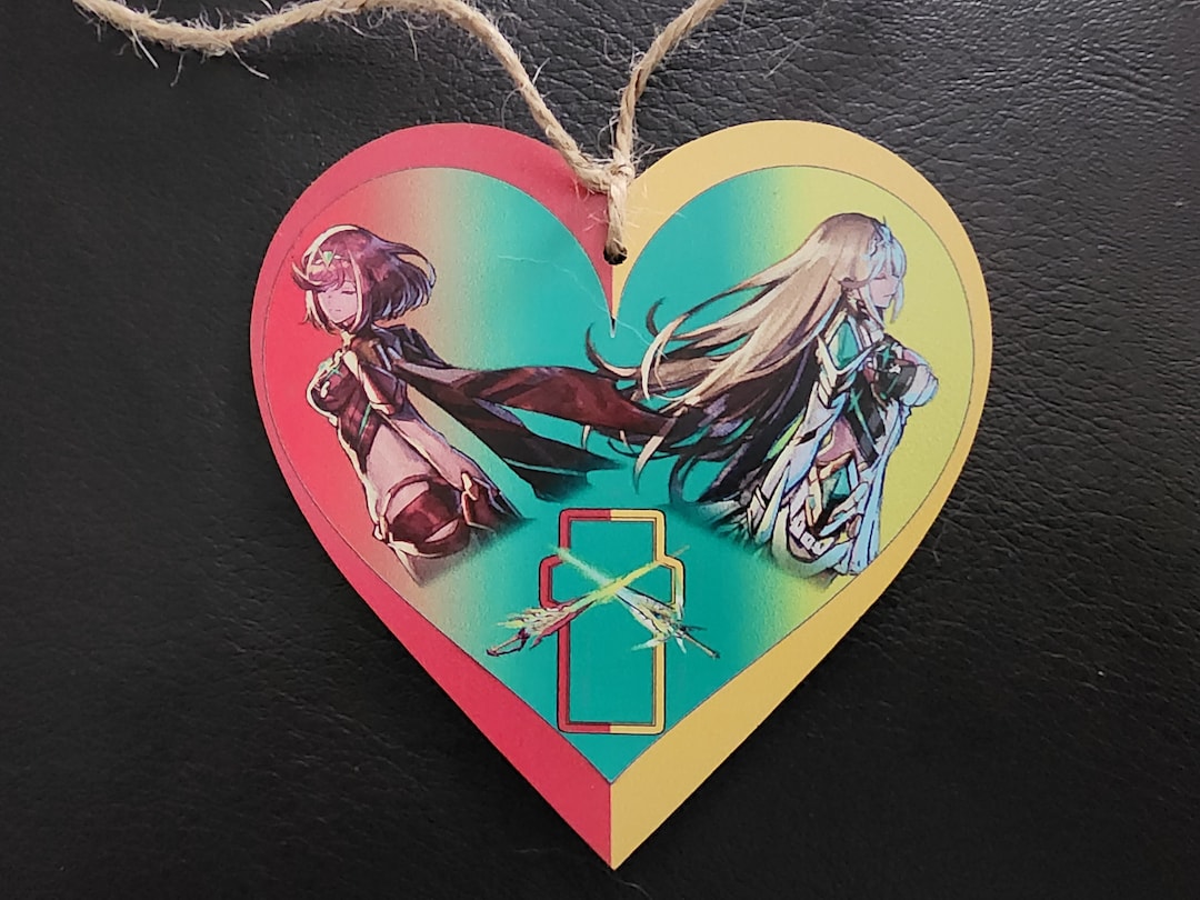 Pyra and Mythra Xenoblade Chronicles 2 Heart Shaped Wall Art Ornament ...