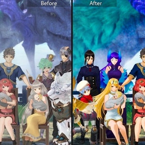 Legendary Xenoblade Family Photo Replica Featuring Rex Pyra Mythra Nia ...